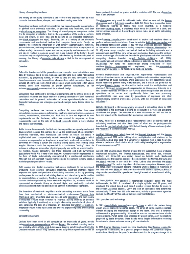 History of Computing Hardware | PDF | Computer Data Storage | Machines