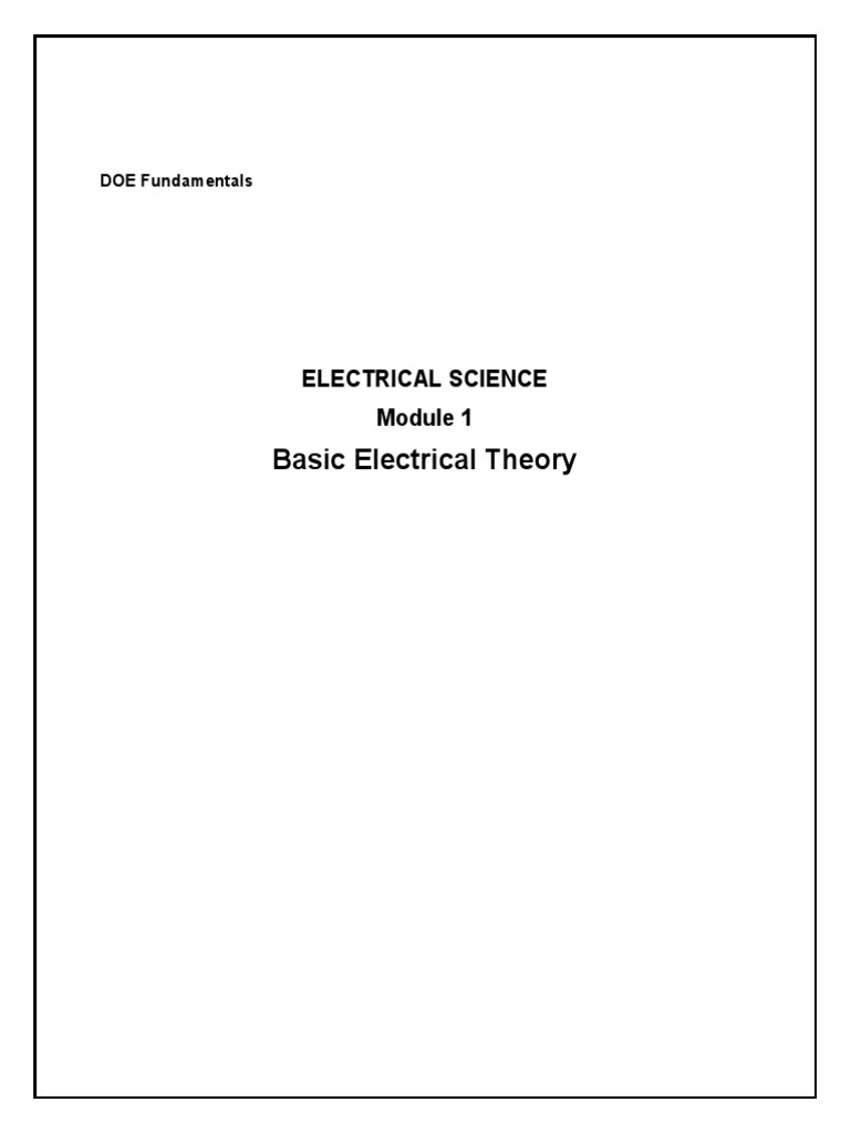 DOE 01 Basic Electrical Theory | PDF | Electrical Resistance And ...
