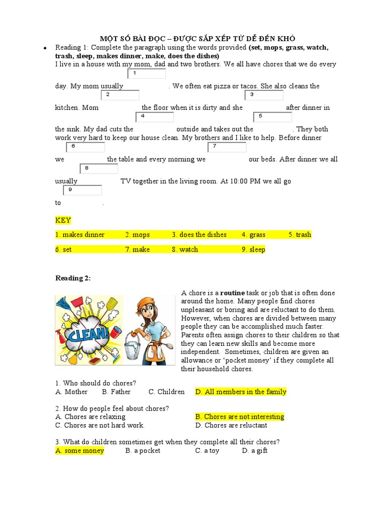 TA 10 Thi Diem U1 Reading Exercise | PDF