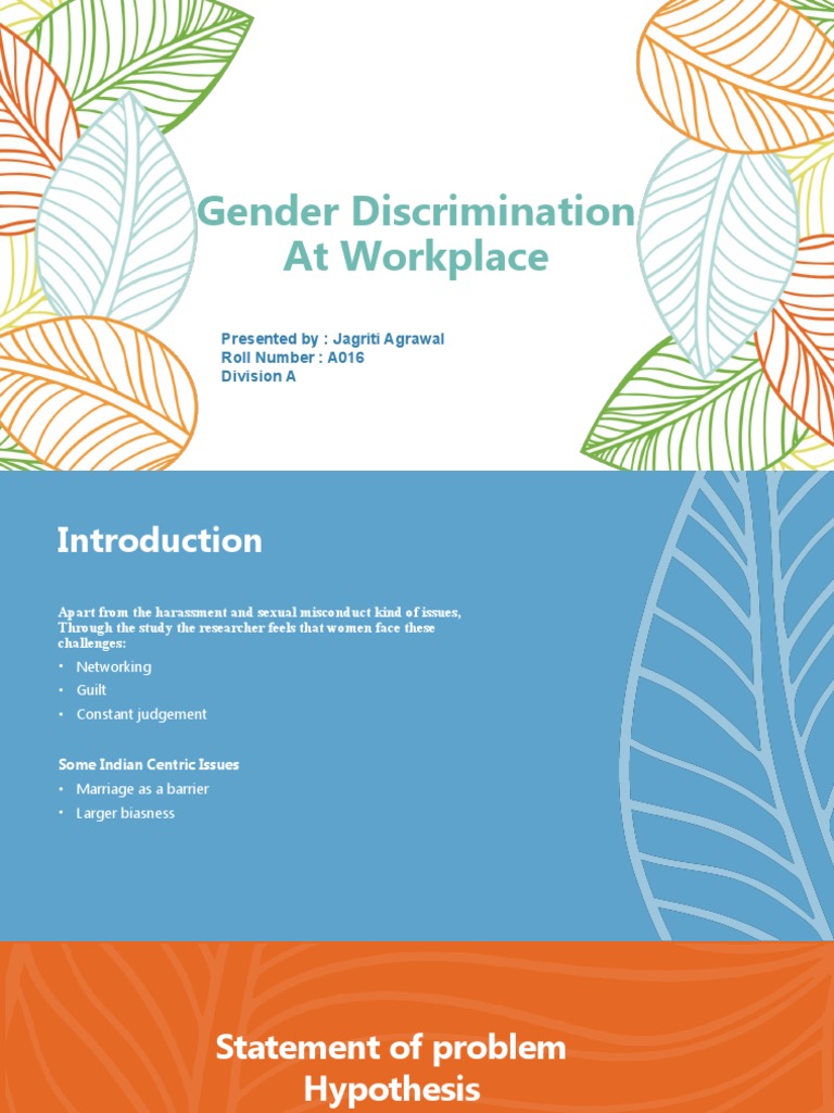 Gender Discrimination at Workplace | PDF | Career & Growth