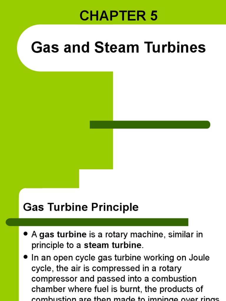 Chapter 5 Steam and Gas Turbines | PDF | Turbine | Gas Turbine