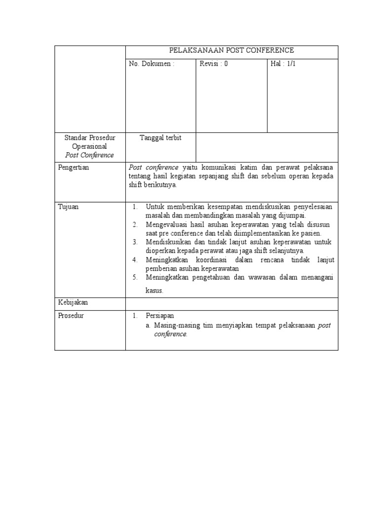 Spo Pre Dan Post Conference | PDF