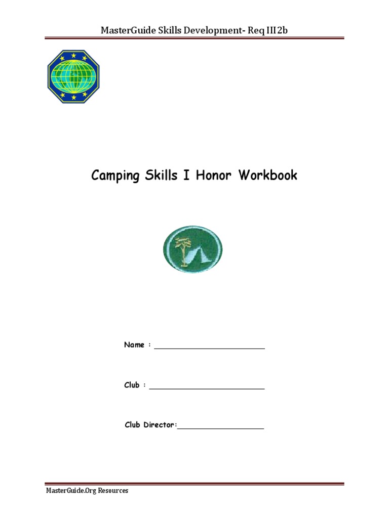 Camping Skills I Honor Workbook | PDF | Camping