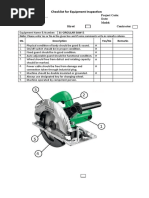 Bar Cutting Machine Inspection Checklist | PDF | Equipment | Electrical ...