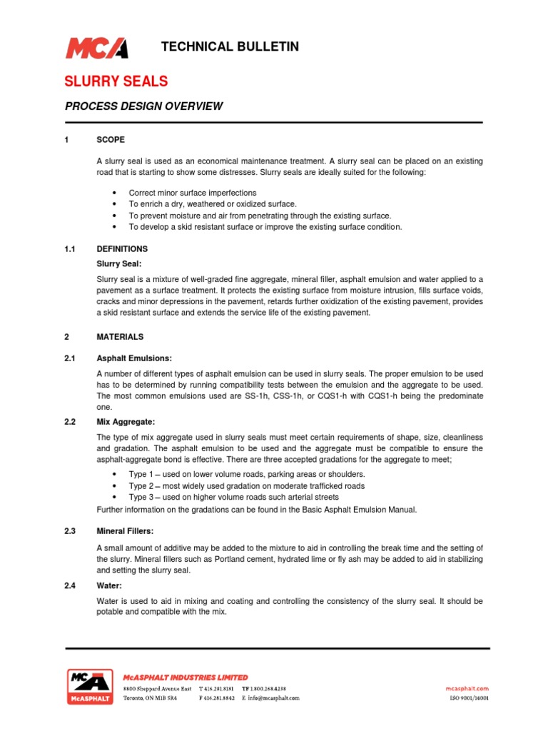 Slurry Seals Process Design Overview | Download Free PDF | Road Surface | Asphalt
