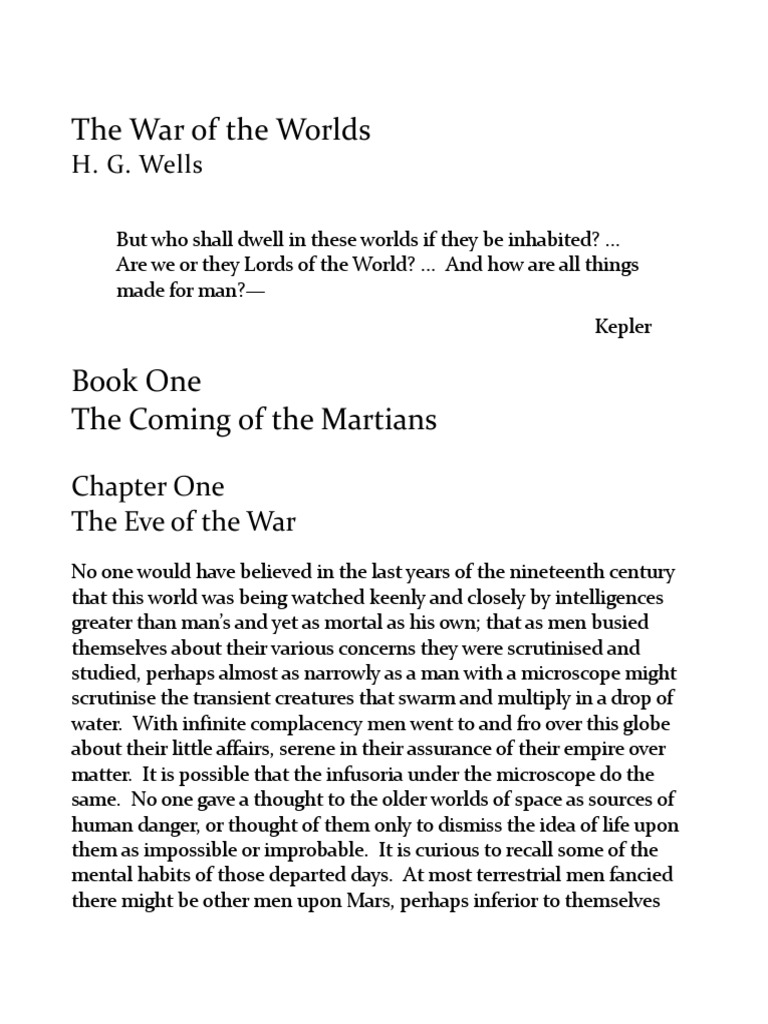 Wells HG War Worlds | PDF | The War Of The Worlds | Mars