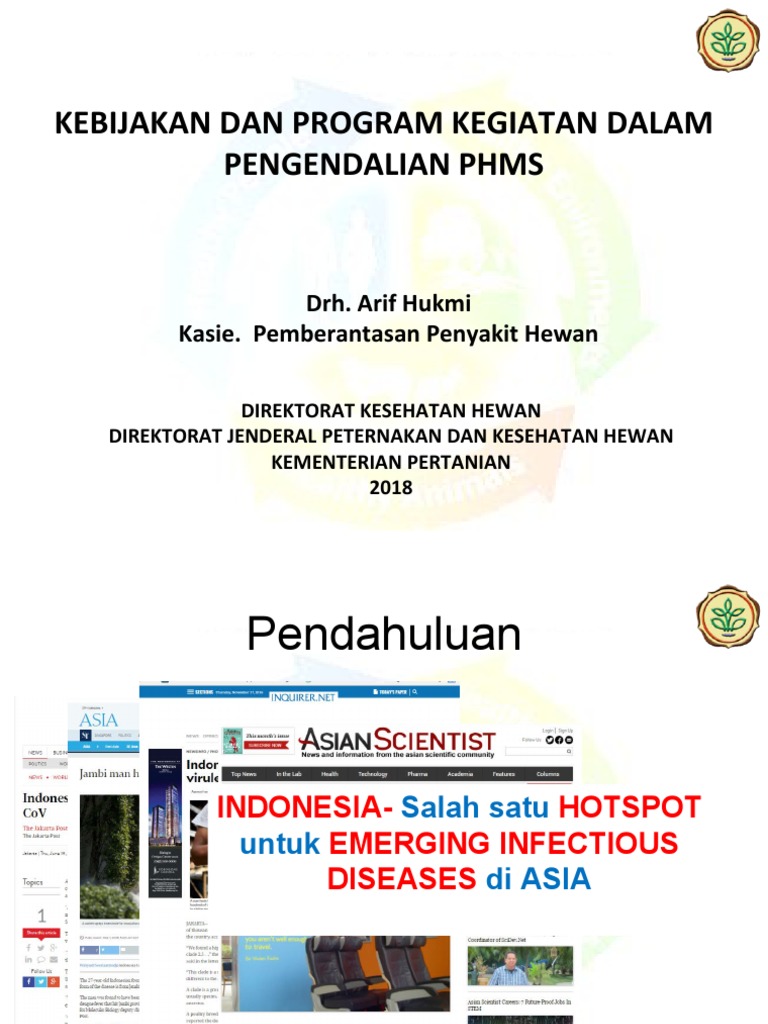 Kebijakan PHMS Zoonosis Ciloto KEMENTAN | PDF | Sains & Matematika