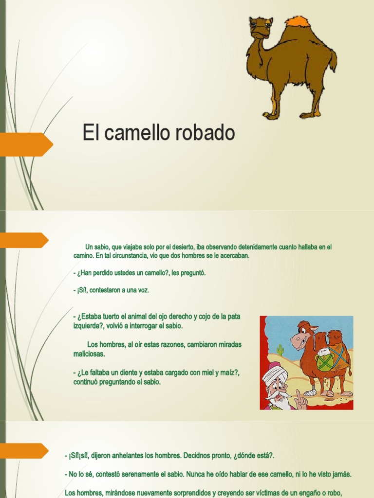 Cuento El Camello Robado | PDF | Novela negra, policíaca y suspenso ...