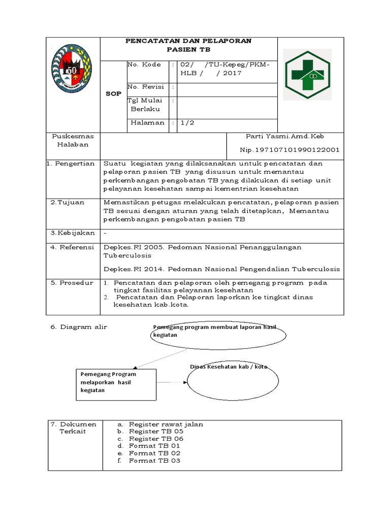 SOP Pencatatan Dan Pelaporan TB | PDF