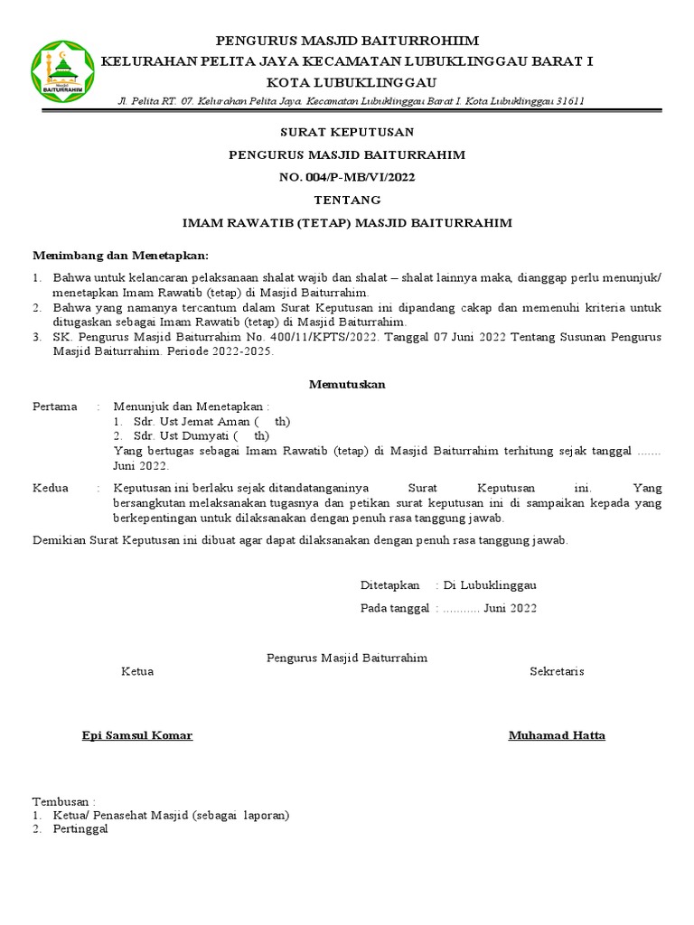 SK Imam Masjid | PDF