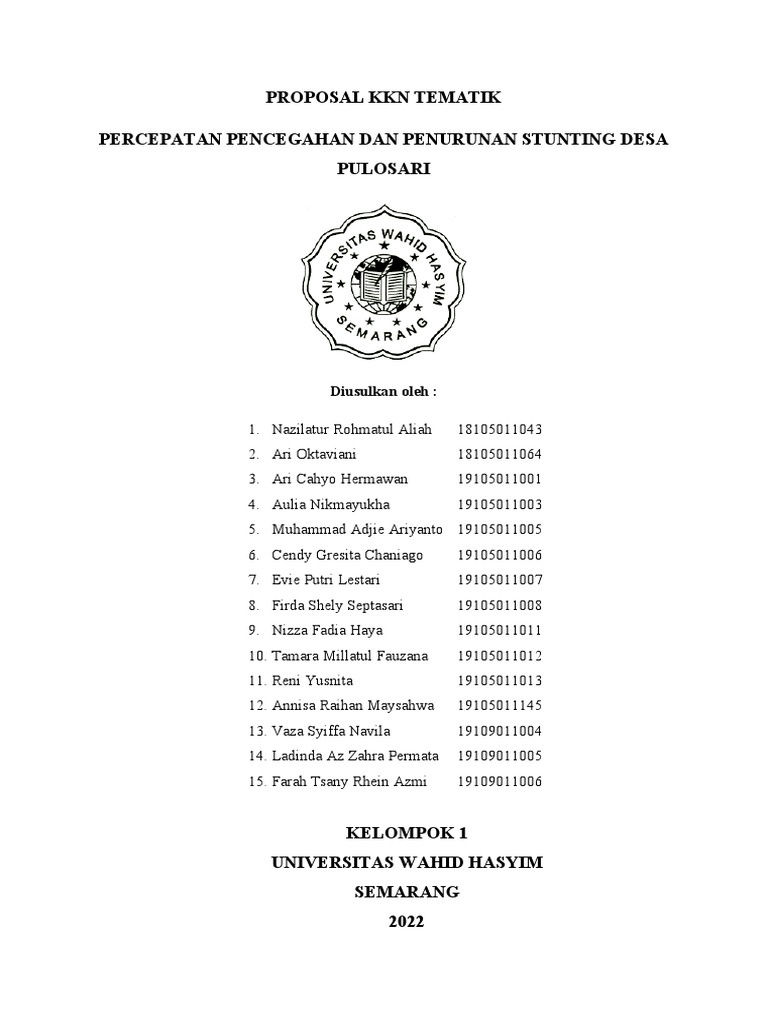 Proposal KKN Tematik Kelompok 1 | PDF