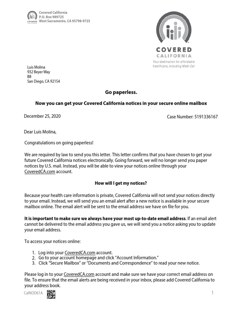 Go Paperless.: Now You Can Get Your Covered California Notices in Your ...