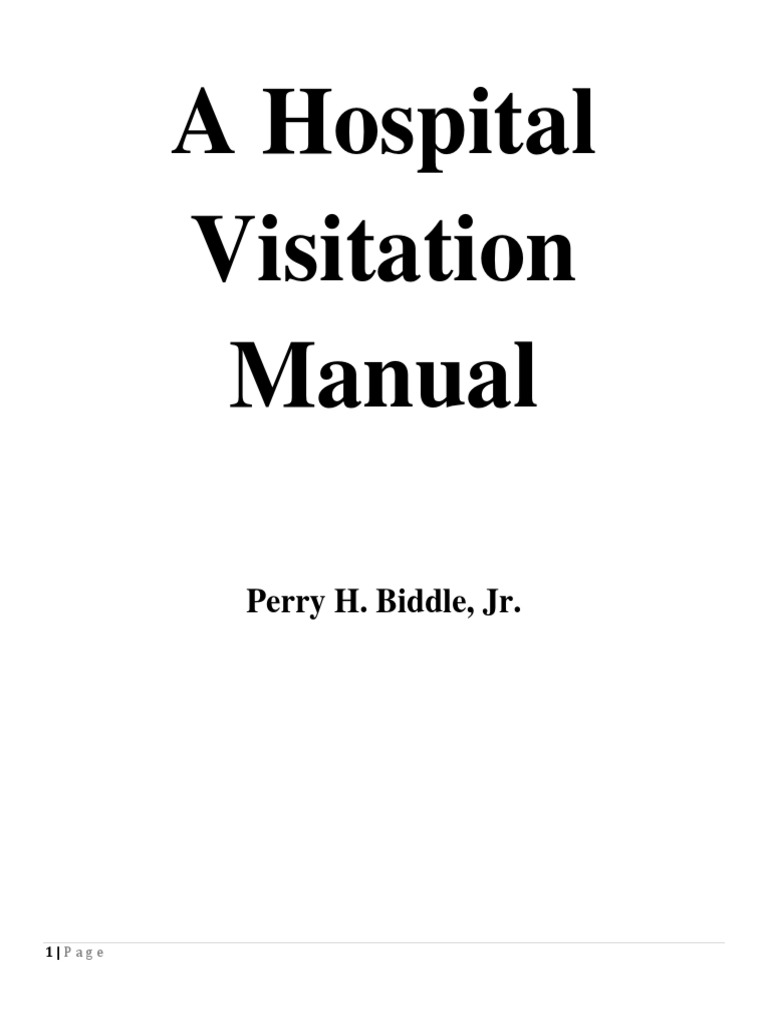 A Hospital Visitation Manual | PDF | Emergency Department | Hospital