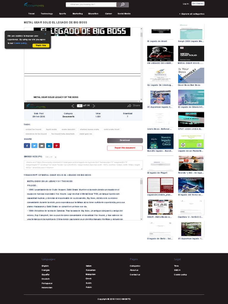 Metal Gear Solid El Legado de Big Boss - (PDF Document) | PDF ...