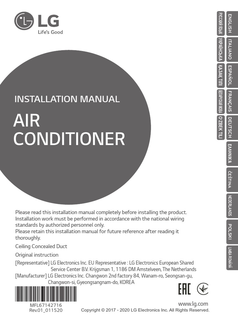 AIR Conditioner: Installation Manual | PDF | Pipe (Fluid Conveyance ...