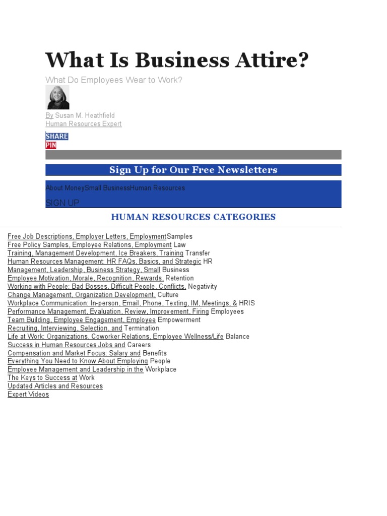 Defining Appropriate Business Attire: Guidelines for Different Levels ...