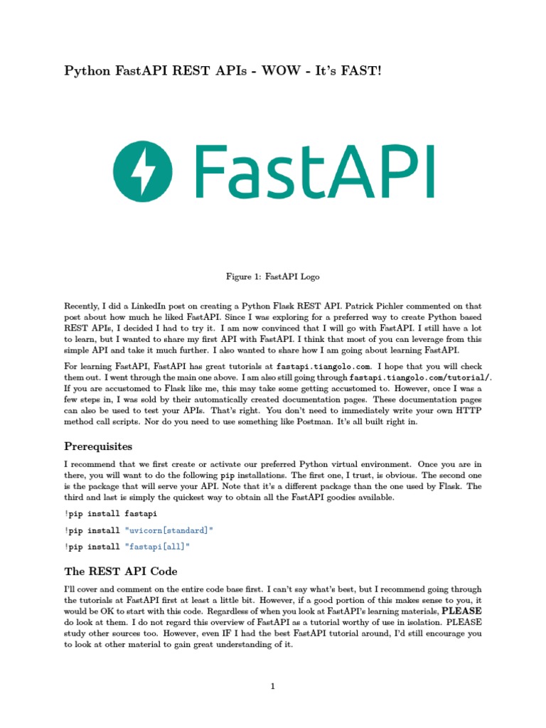Pyhon FastAPI | Download Free PDF | Json | Python (Programming Language)