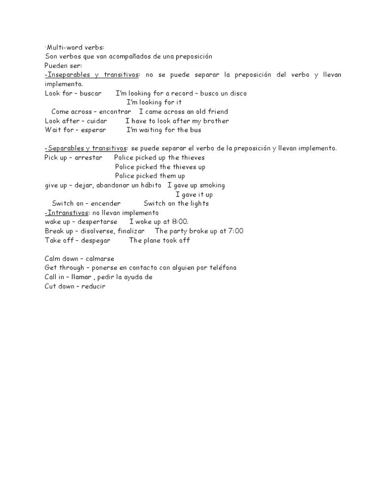 Multi WORD VERBS | PDF