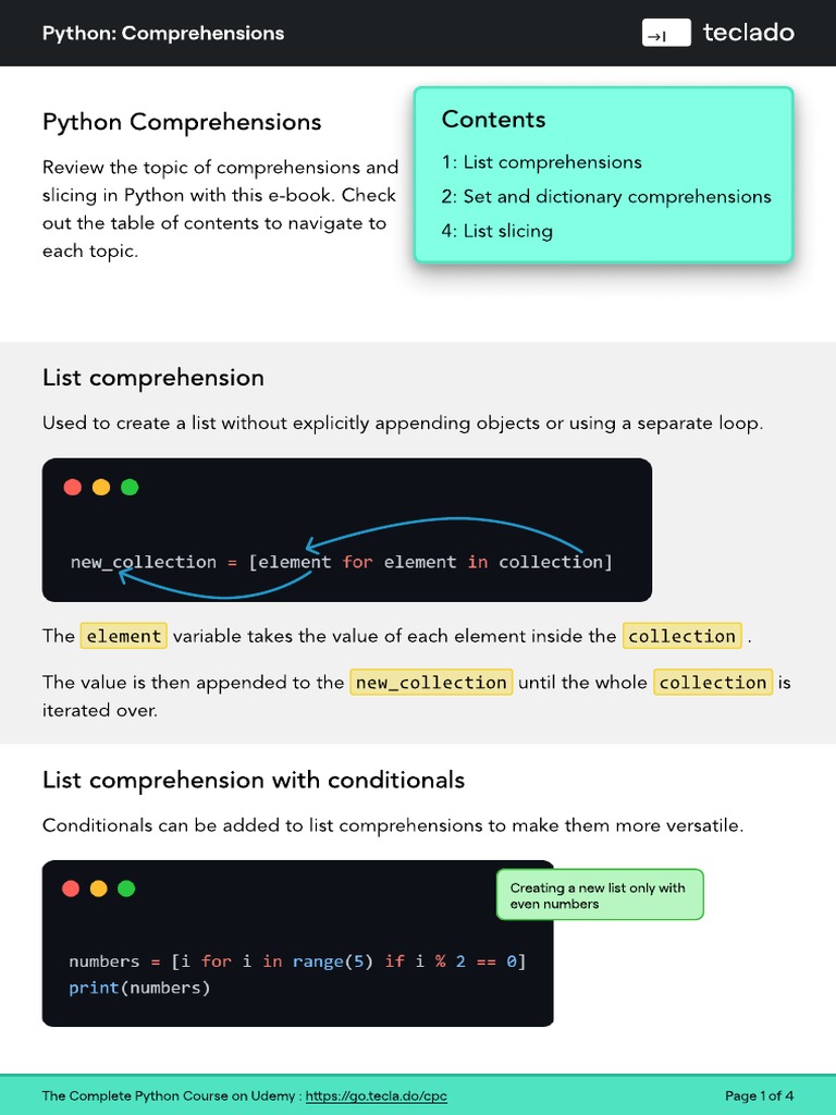 Python Comprehensions Pdf