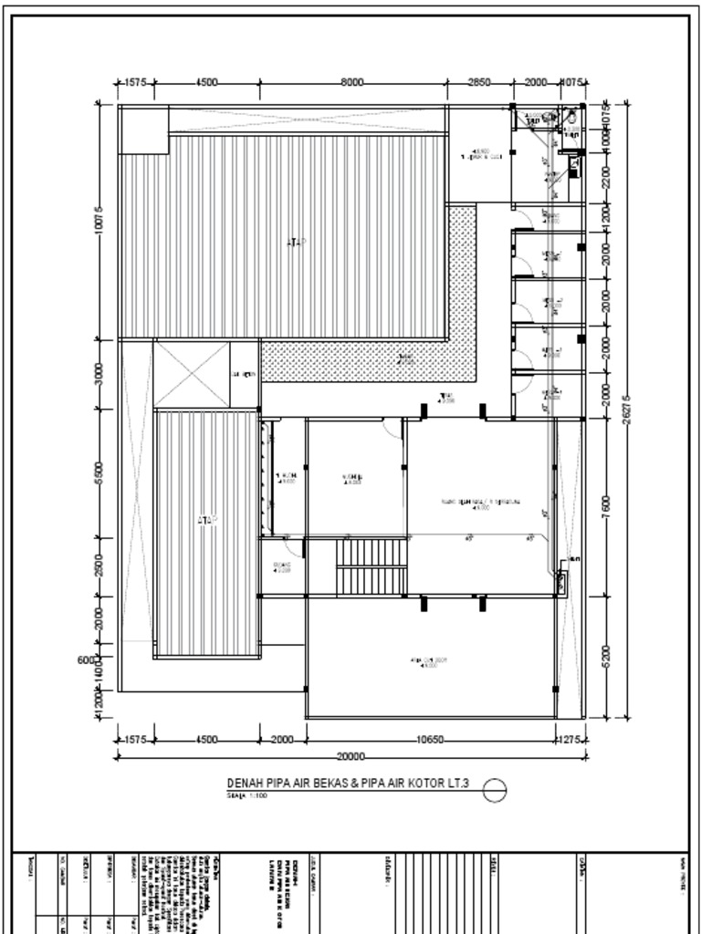 Denah Pipa Air Bekas & Pipa Air Kotor Lt.3 | PDF