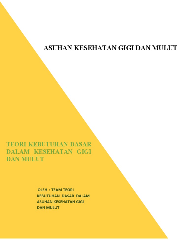 Materi Teori KDM Dalam Asuhan Kesehatan GIGI Unt | PDF | Pengembangan Diri
