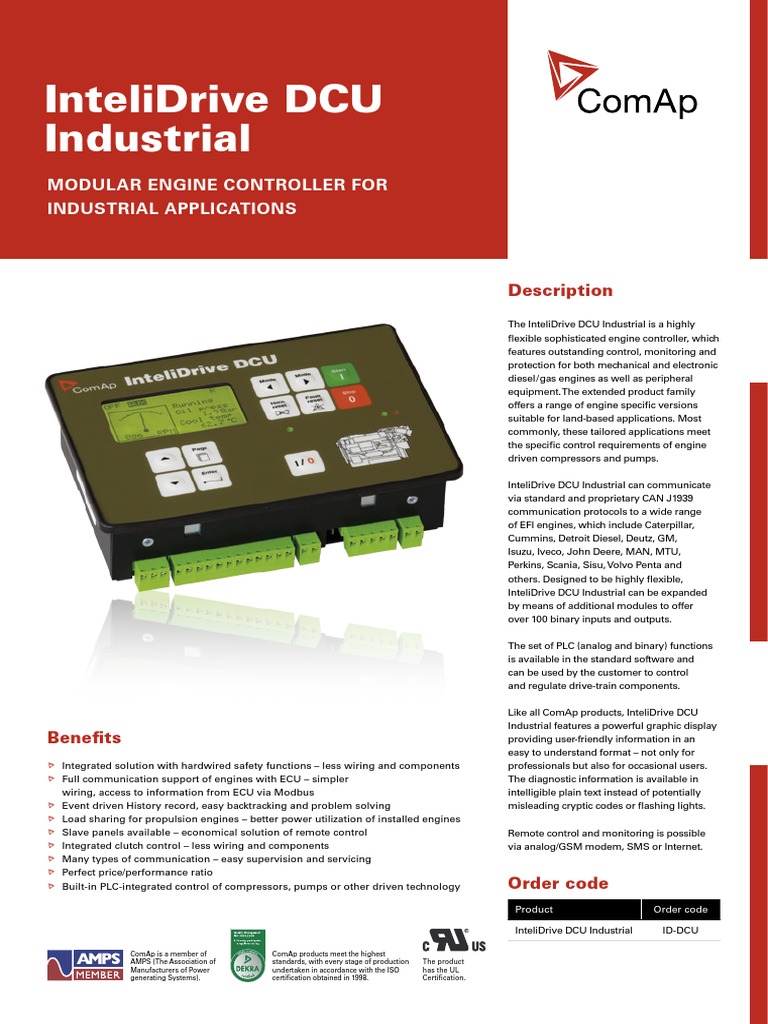 InteliDrive DCU Industrial Datasheet 2015-01 CPLEIDIN | PDF | Programmable Logic Controller ...