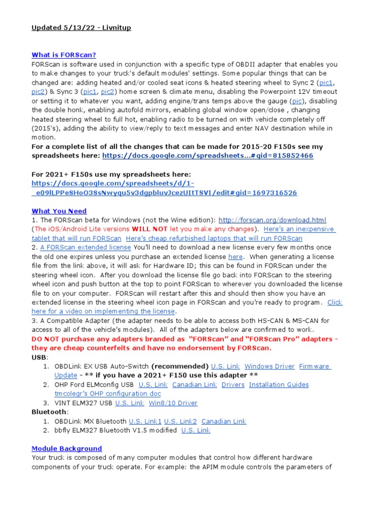 FORScan Tutorial | PDF | Computer File | Icon (Computing)