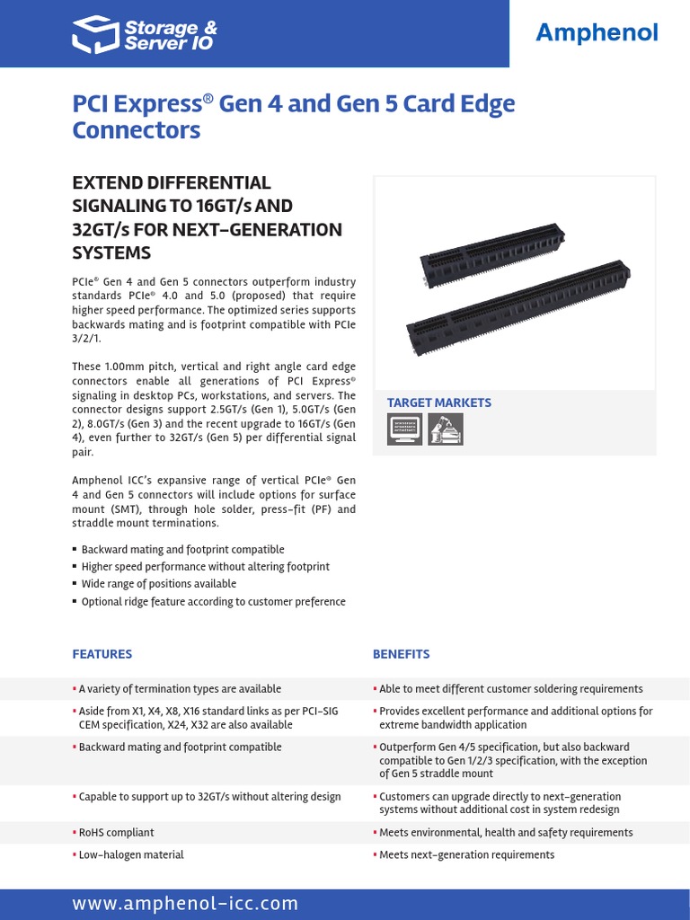 PCI Express Gen 4 and Gen 5 Card Edge Connectors | PDF | Manufactured ...