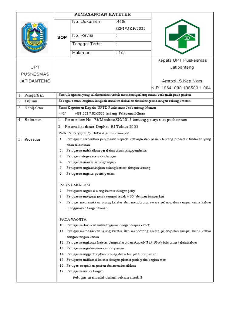 Sop Pasang Kateter | PDF