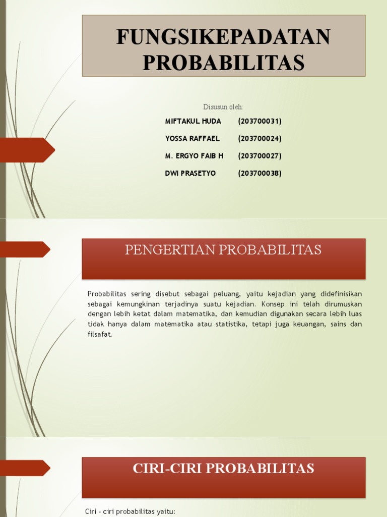 Fungsi Kepadatan Probabilitas | PDF