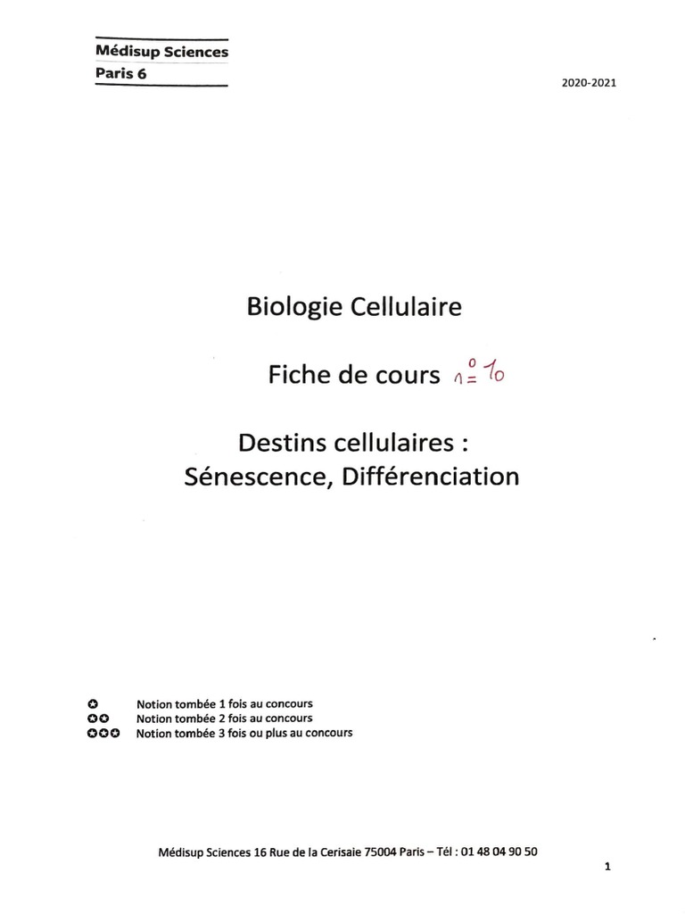 Sénescence et différenciation cellulaire | PDF | Télomère | Sénescence