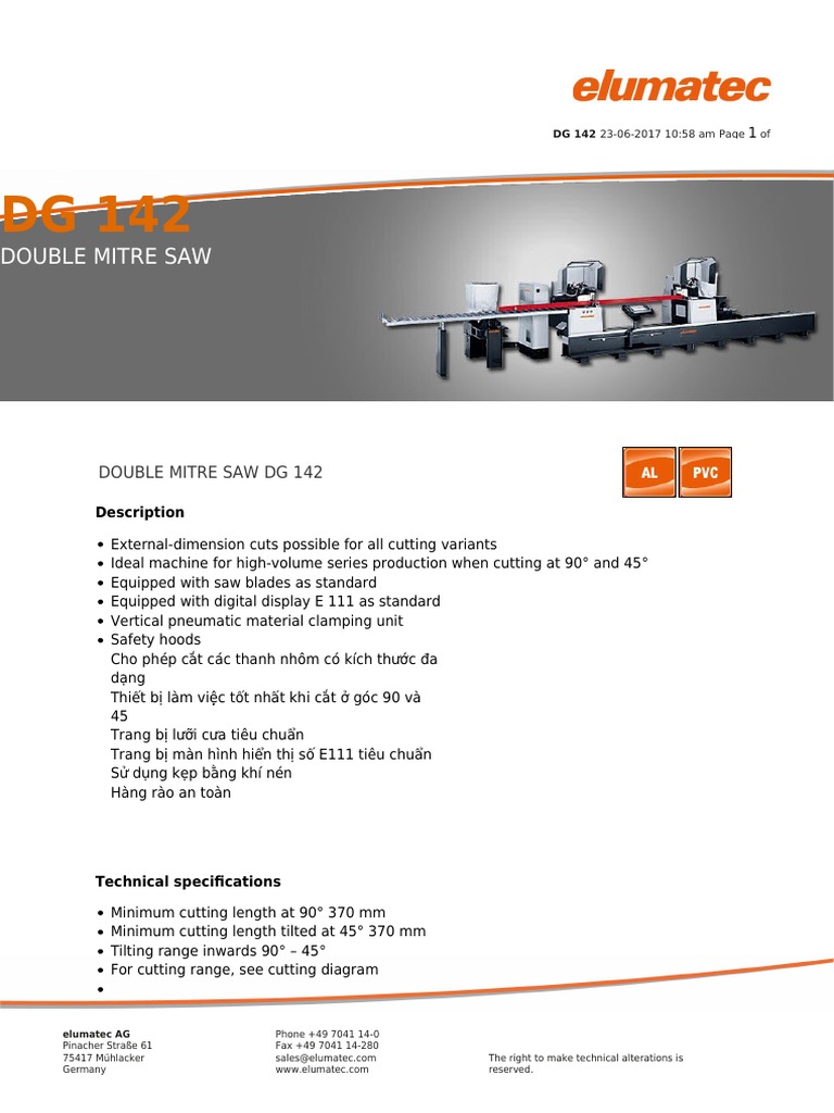 elumatec_Double_mitre_saw_DG_142-đã chuyển đổi | PDF