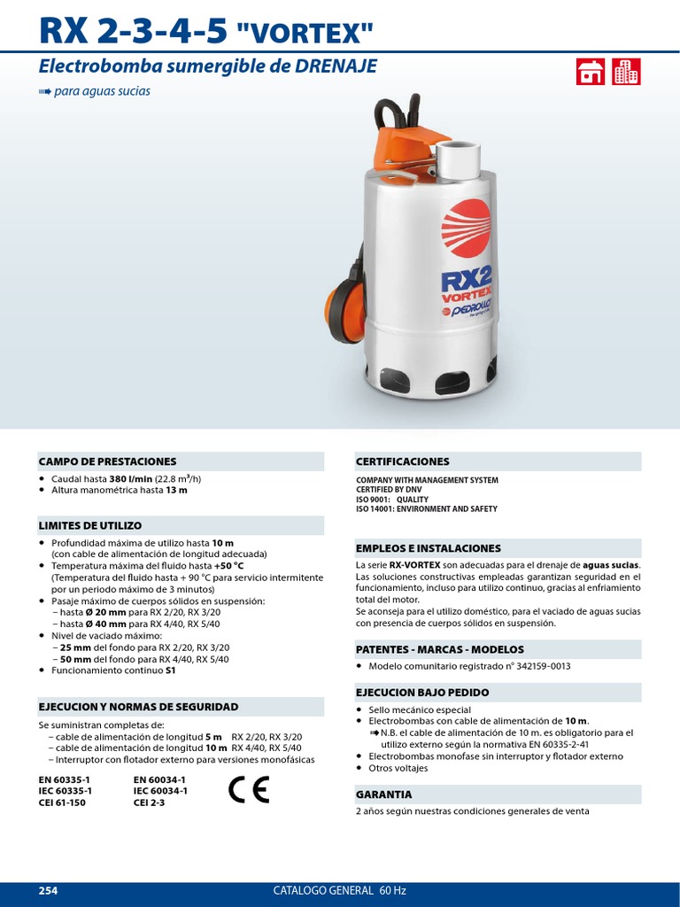RX-VORTEX ES 60Hz | PDF | Acero | Electromagnetismo