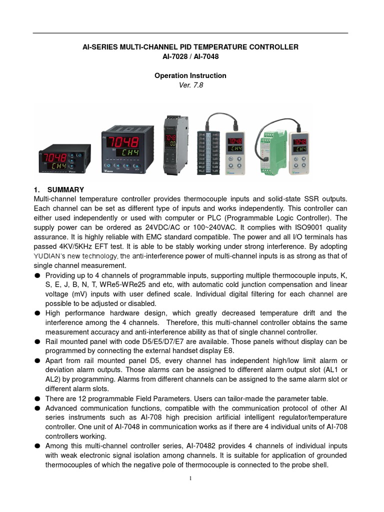 Ai-Series Multi-Channel Pid Temperature Controller AI-7028 / AI-7048 ...