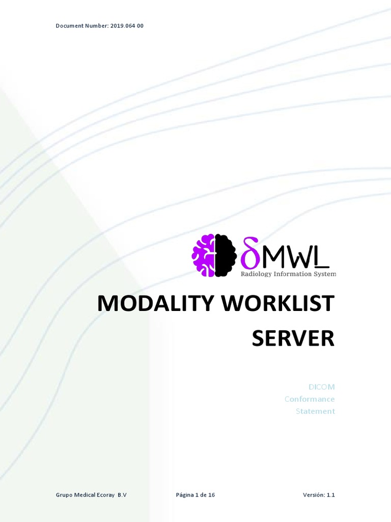 Dicom Conformance Statement Modality Worklist Download Free Pdf Computing Information