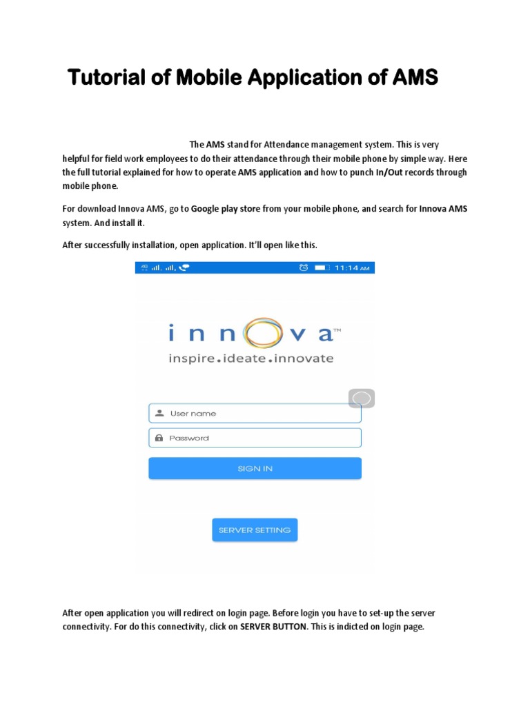 Tutorial of Mobile Application of AMS | PDF | Login | Computer Engineering