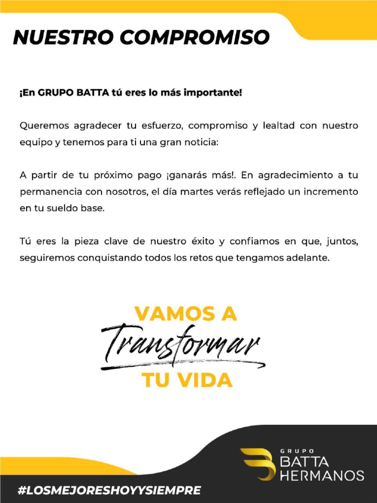Carta Nuestro Compromiso | PDF