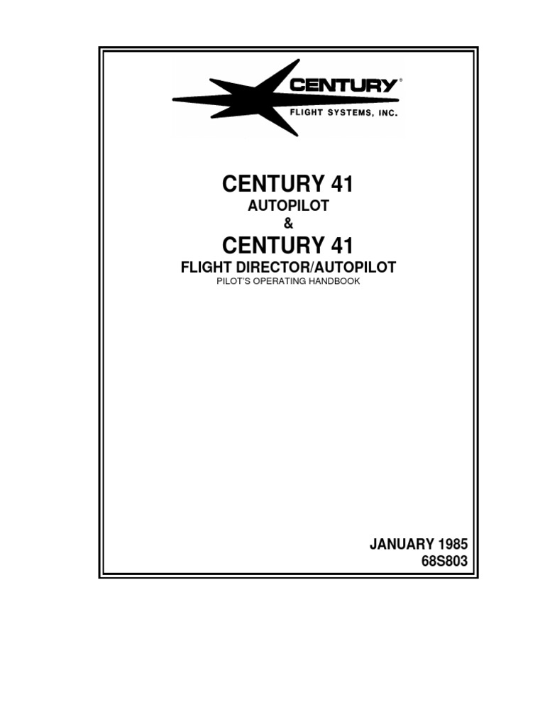 Century 41 Autopilot Operating Handbook | PDF | Aviation | Aerospace