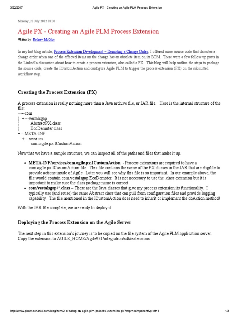 Agile PX - Creating An Agile PLM Process Extension | PDF | Product ...