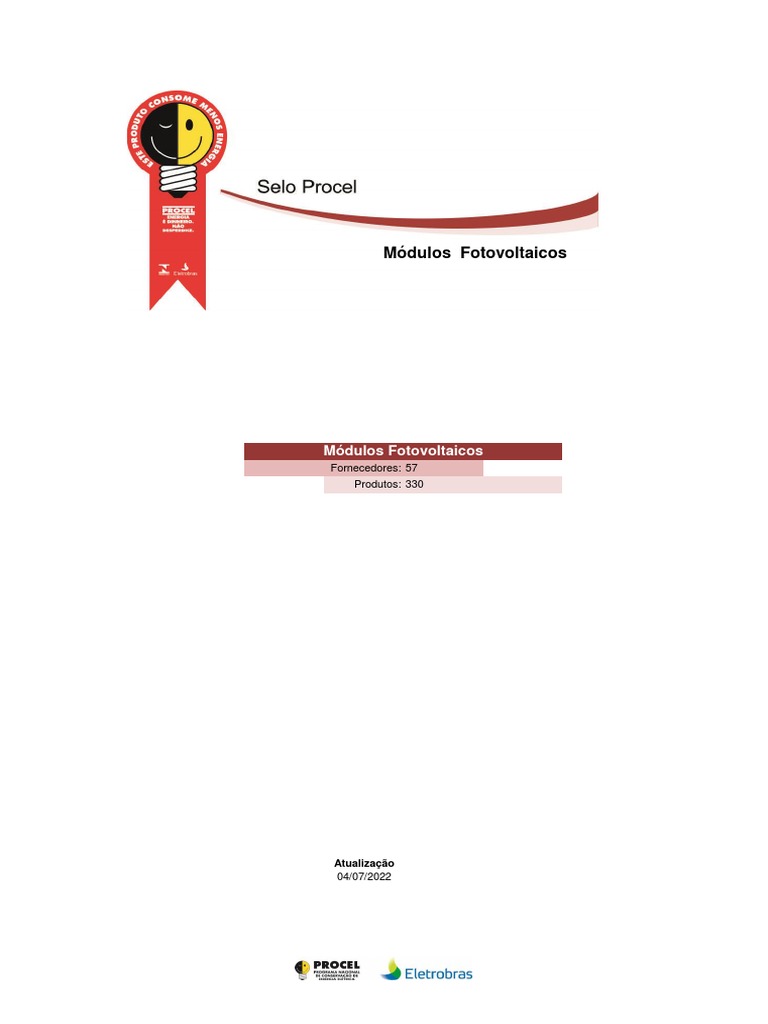 Modulos Fotovoltaicos PROCEL | PDF | Tecnologia e Engenharia