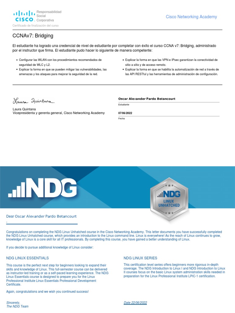 Certificados Cisco | PDF | Red de computadoras | La seguridad informática