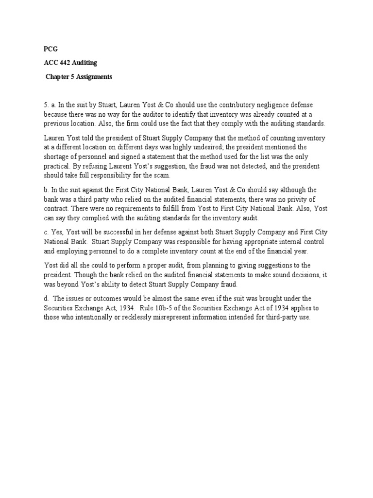 Acc 442 Chapter 5 Assignments | PDF | Finance & Money Management