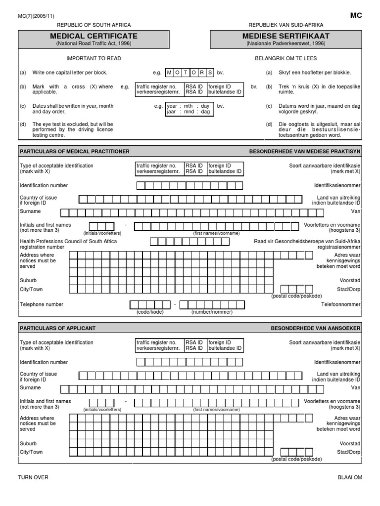 Medical Certificate Form MC | PDF