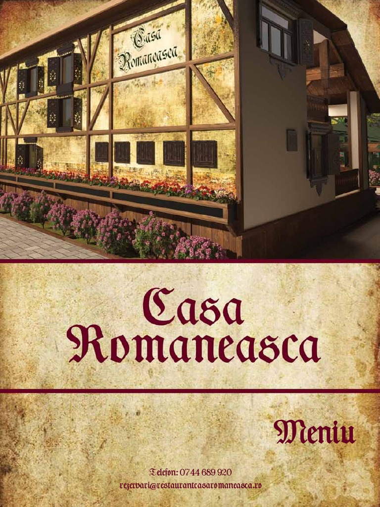 Meniu Mancare Casa Romaneasca | PDF