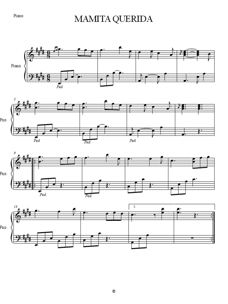 MAMITA QUERIDA - Piano | PDF