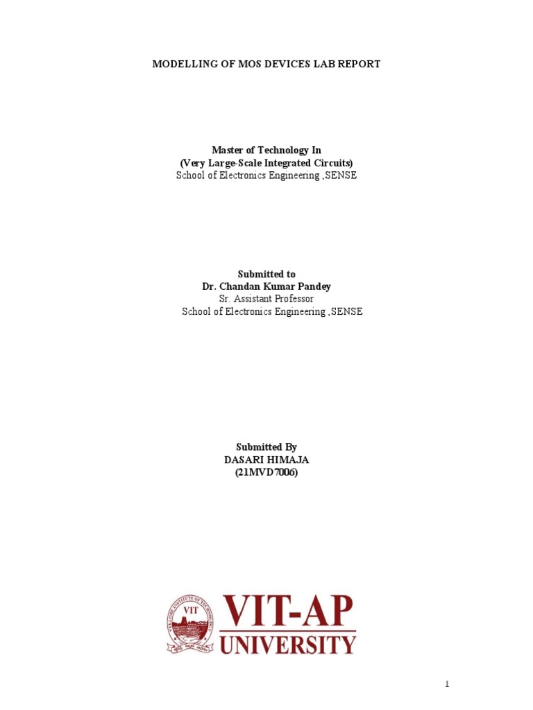 Modelling MOS Devices Lab Report | PDF | Mosfet | Manufactured Goods