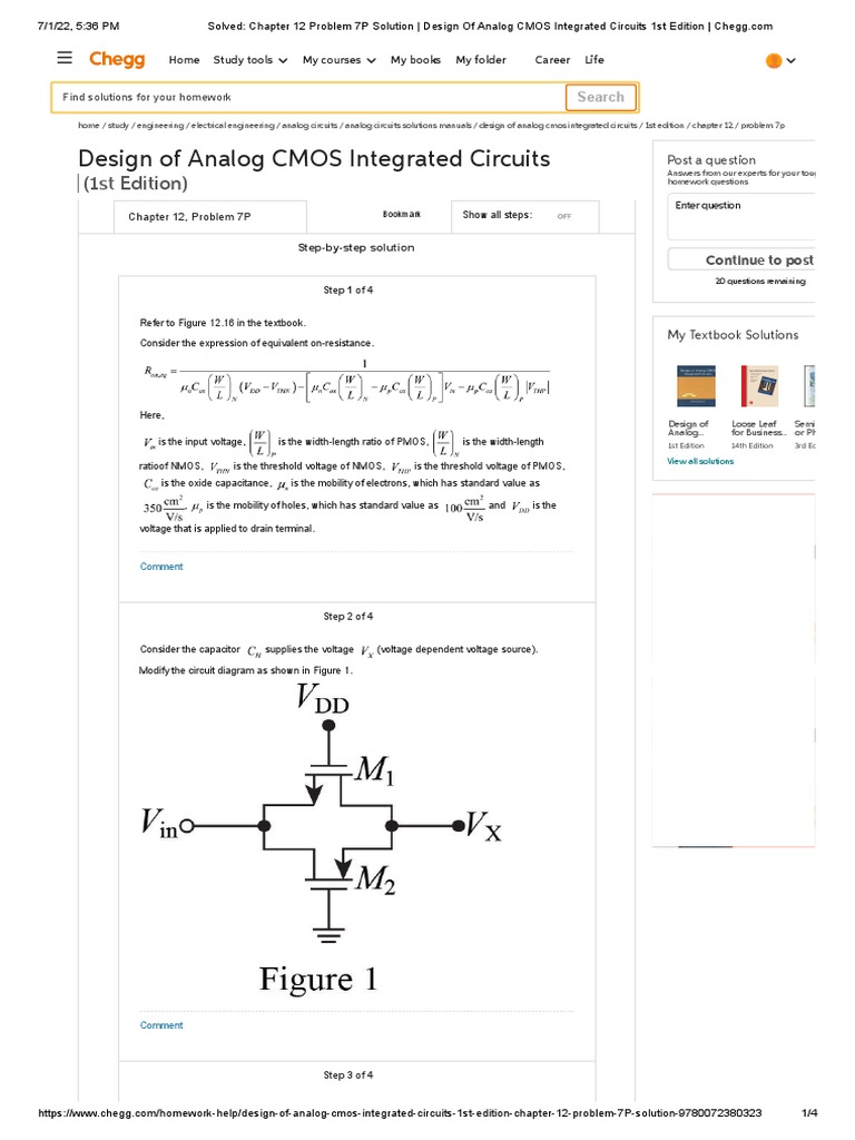 Design of Analog CMOS Integrated Circuits: (1st Edition) | PDF ...