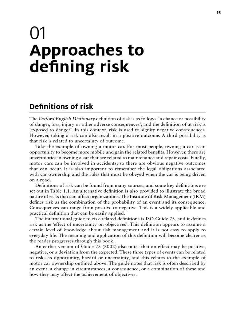 Fundamentals Of Risk Management Understanding Evaluating And