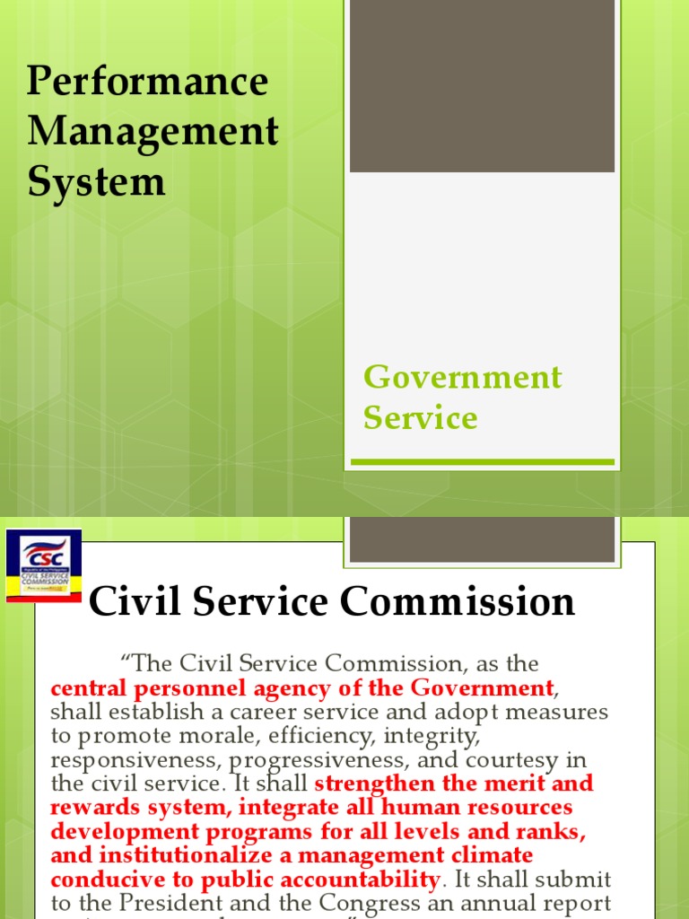 Civil Service Performance System | PDF | Performance Appraisal | Business