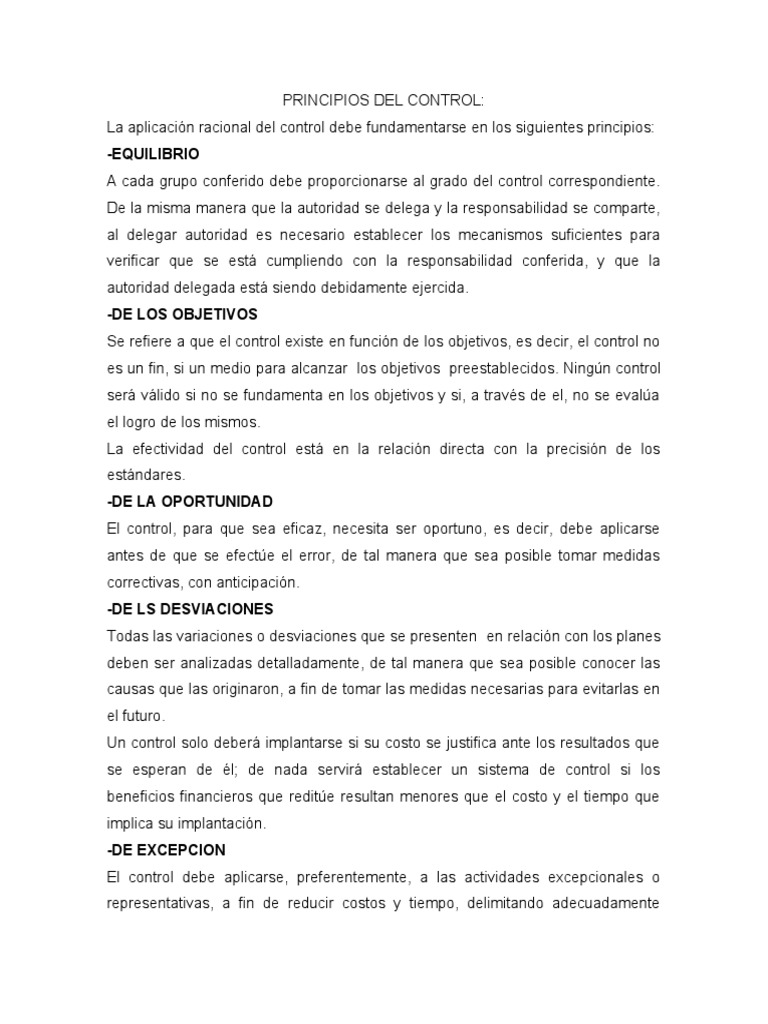 Principios del control | PDF
